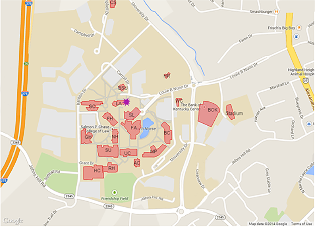 Enlarged NKU Campus Map with Anthropology Museum : Northern Kentucky ...